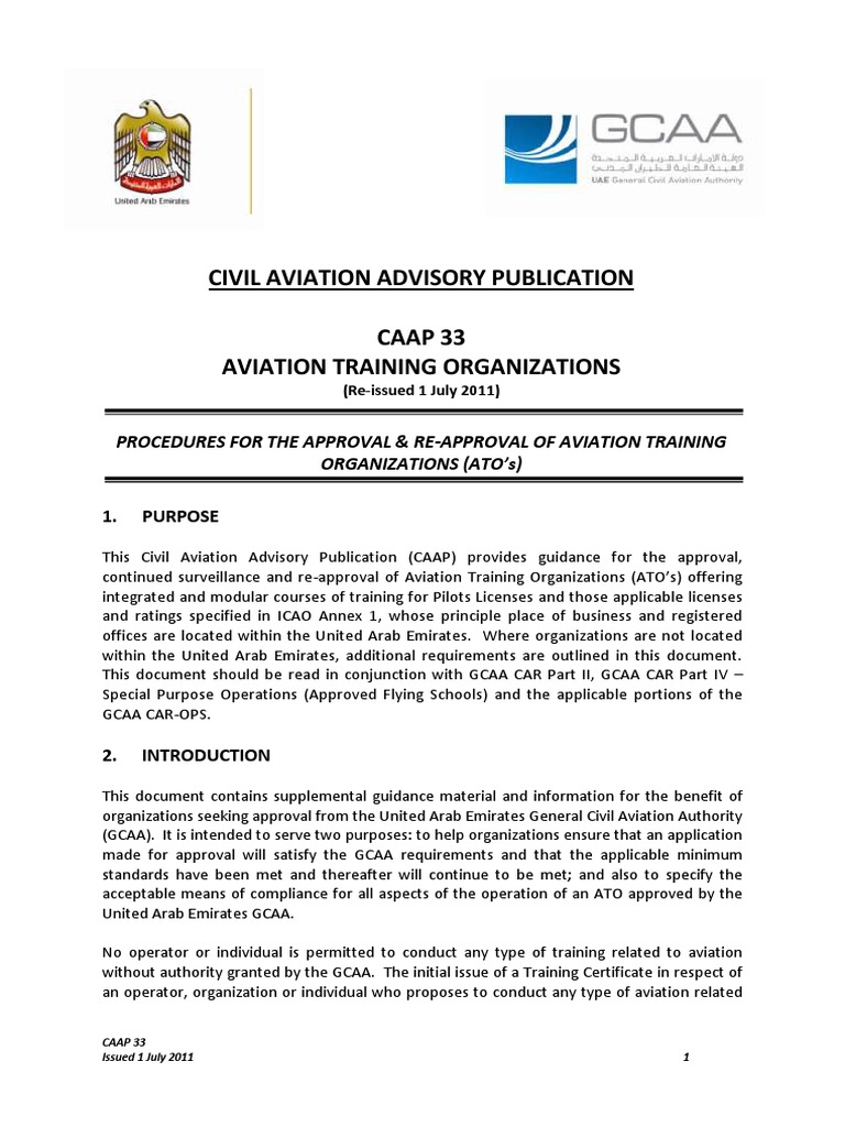Caap 33 Aviation Training Organization PDF | PDF