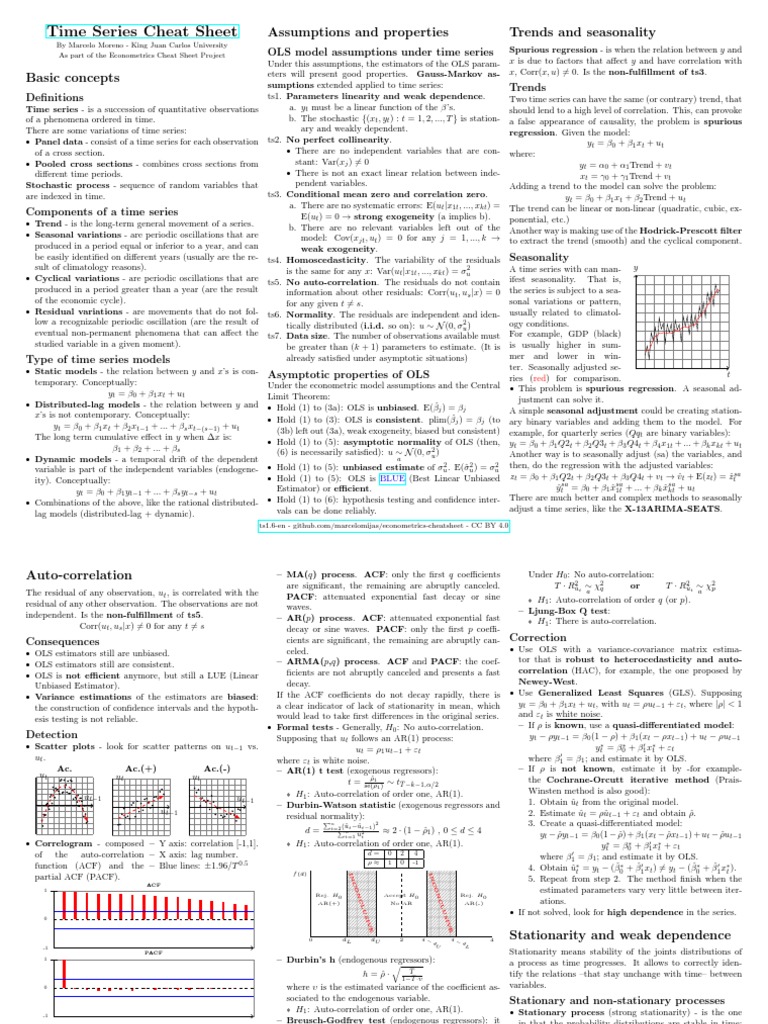 Time Series Cheatsheet en | PDF