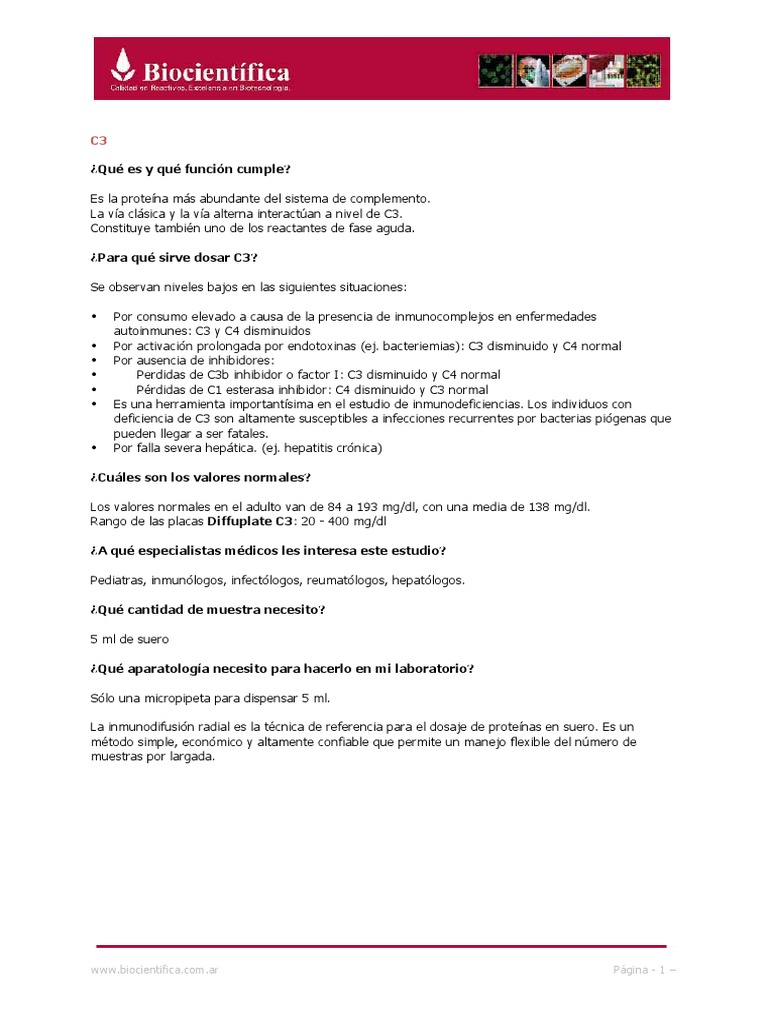Inserto Complemento C3 PDF | PDF