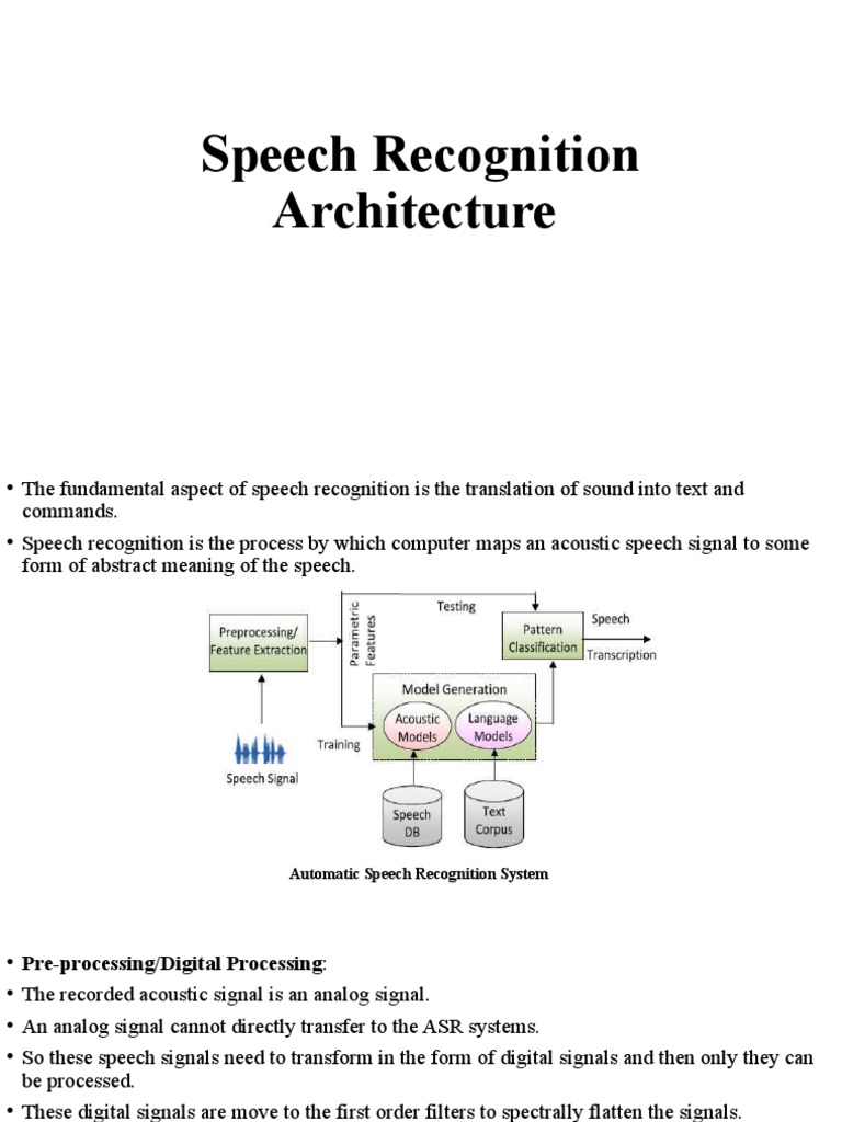 Speech Recognition Architecture | PDF