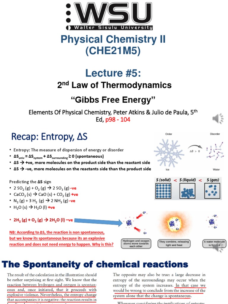 6 - Gibbs Free Energy PDF | PDF | Gibbs Free Energy | Mechanics