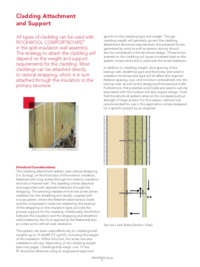 Rockwool Cladding Attachment and Support Details - en PDF | PDF