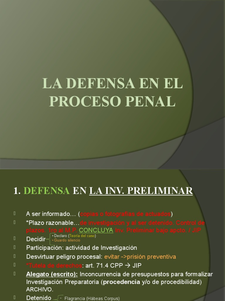 La Defensa en El Proceso Penal | PDF