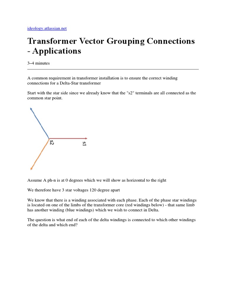 Transformer Vector Grouping Connections PDF | PDF