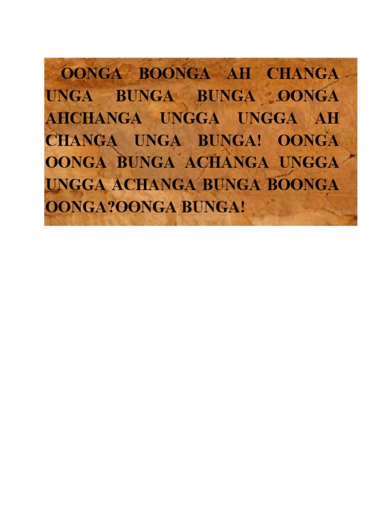 Oonga Boonga Ah | PDF
