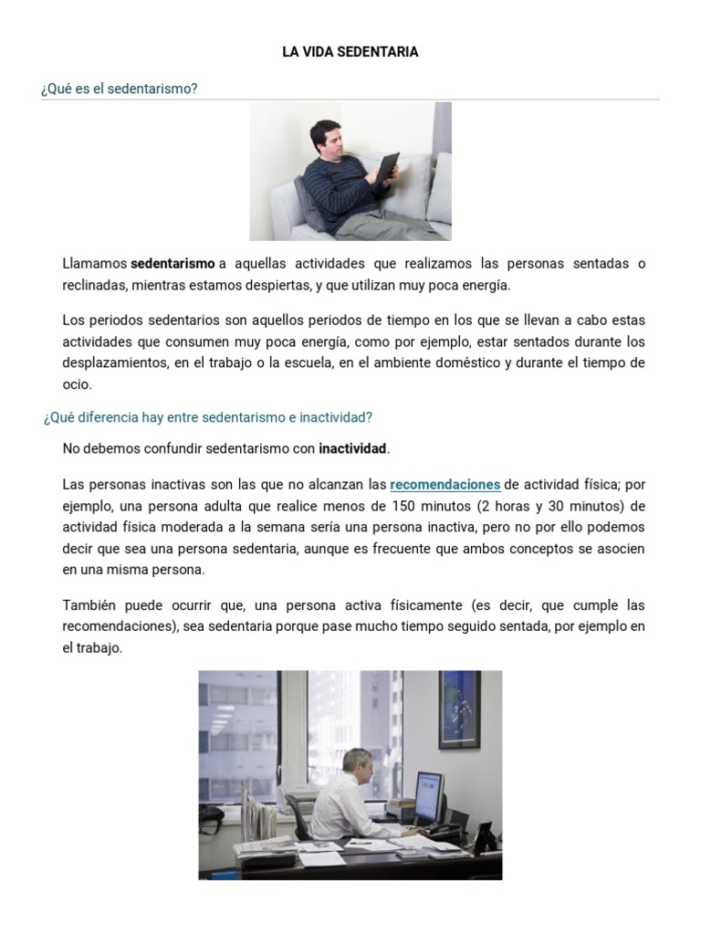 La Vida Sedentaria | PDF