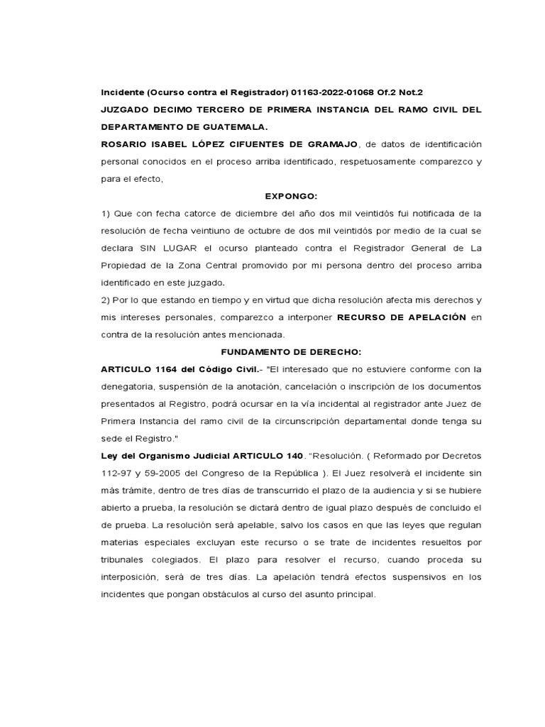 Apelación de Ocurso | PDF | Apelación | Justicia