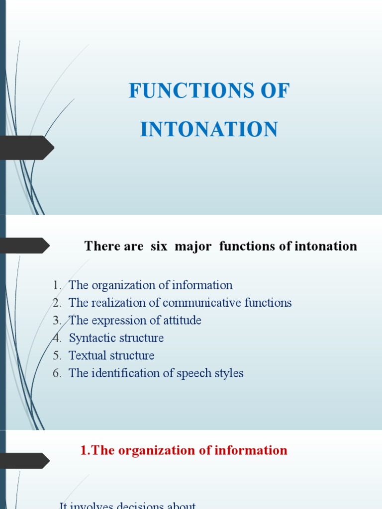 Functions of Intonation-Communicative Functions | PDF Functions of Intonation-Communicative Functions | PDF