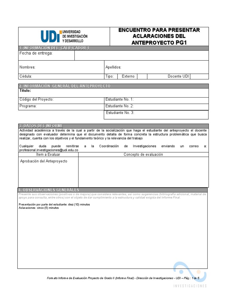 PG1 Formato Evaluacion | PDF