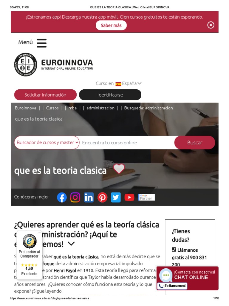 QUE ES LA TEORIA CLASICA - Web Oficial EUROINNOVA | PDF QUE ES LA TEORIA CLASICA - Web Oficial EUROINNOVA | PDF