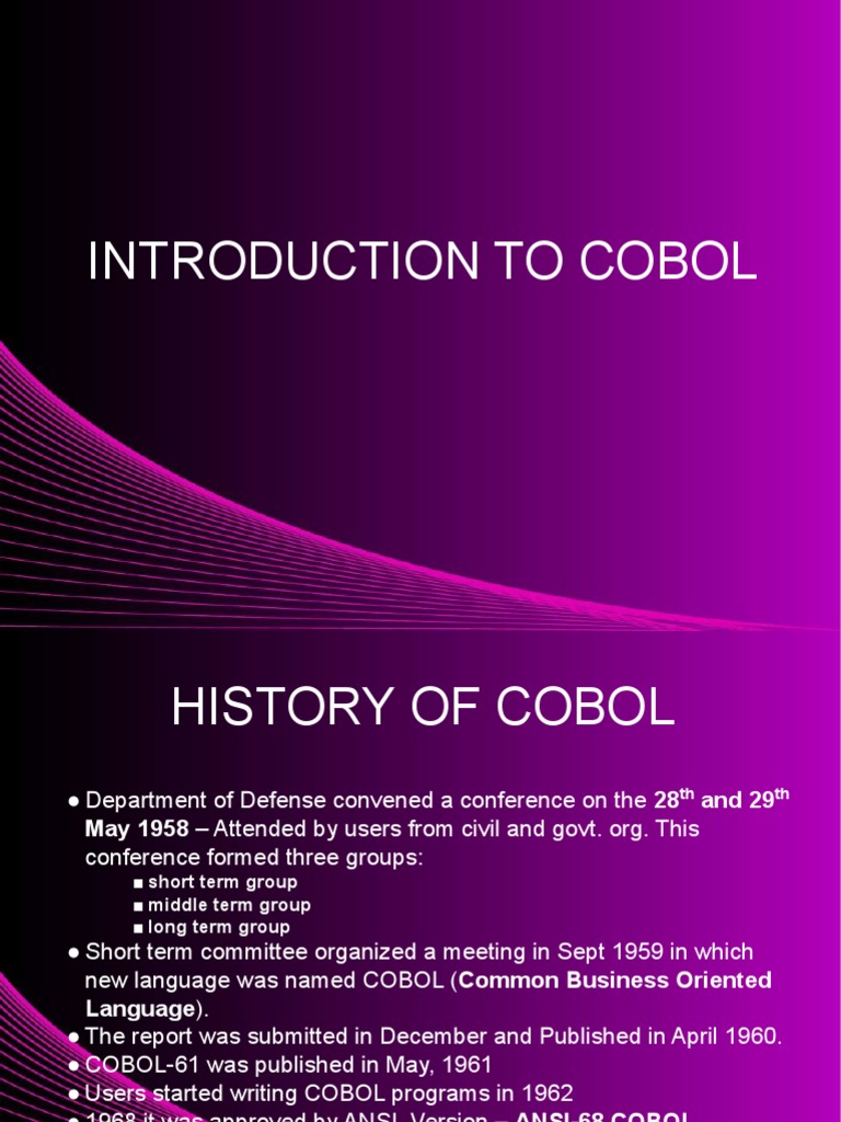 Introduction To COBOL | PDF