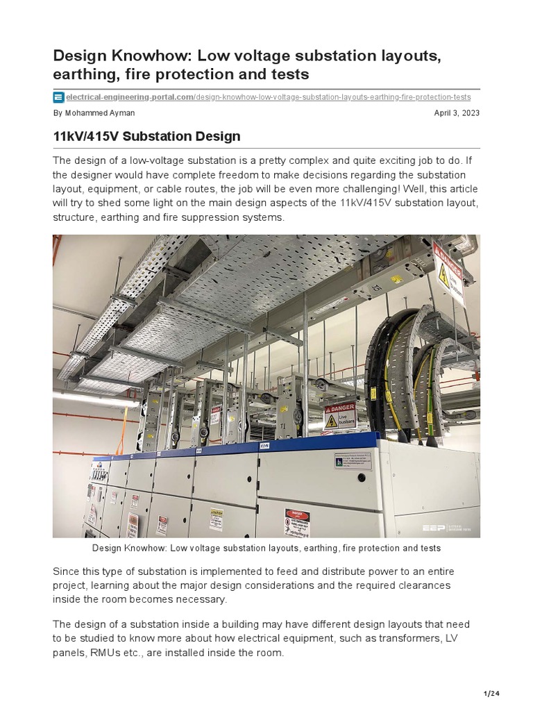 Low Voltage Substation Design Guide | PDF