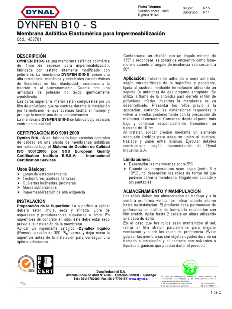 FT Dynfen B10-S | PDF