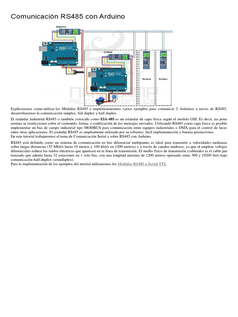 Comunicación RS485 Con Arduino PDF | PDF Comunicación RS485 Con Arduino PDF | PDF