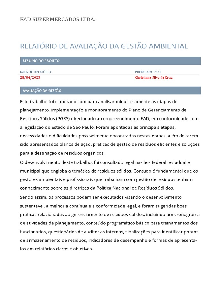 Modelo Relatorio Tecnico Atividade3 | PDF