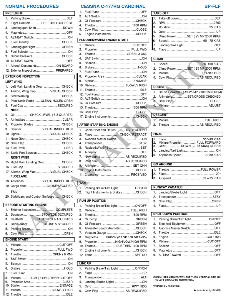 Checklist C177RG SP FLF | PDF