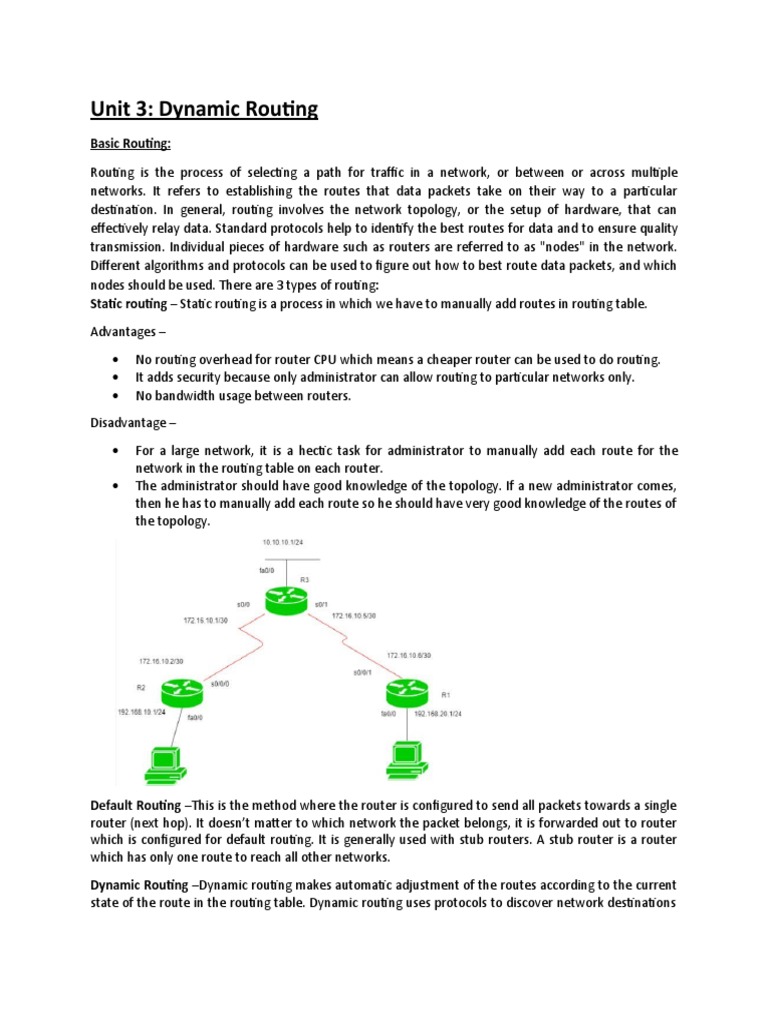 Unit 3 Dynamic Routing | PDF