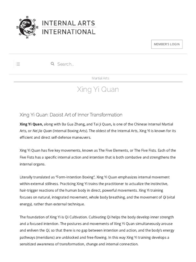 Xing Yi Quan - Internal Arts International PDF | PDF | Qi | China
