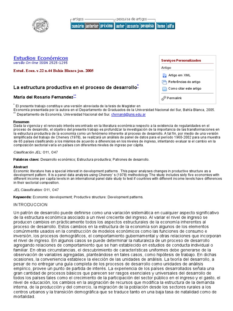 Estudios Económicos - La Estructura Productiva en El Proceso de ...