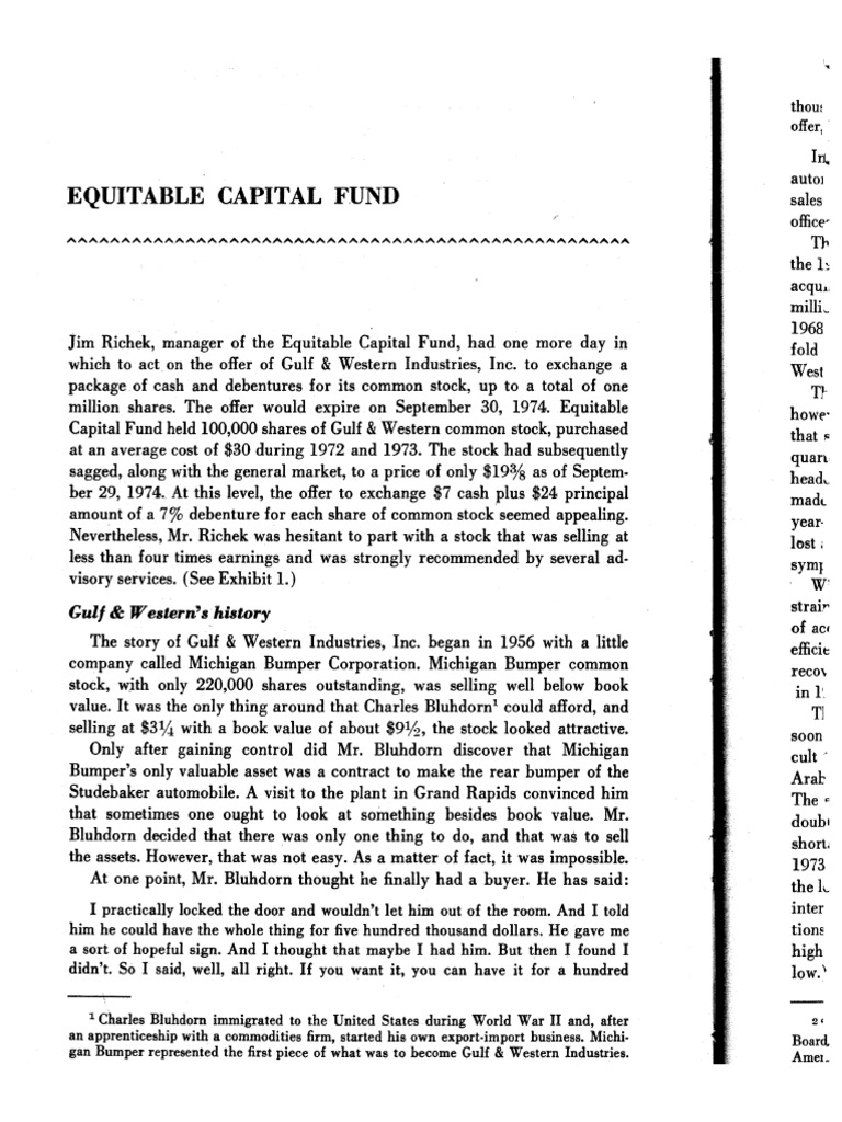 Caso 4. Equitable Capital Fund PDF | PDF