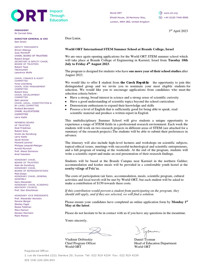 Invitation 2023 Czech Republic PDF | PDF | Science