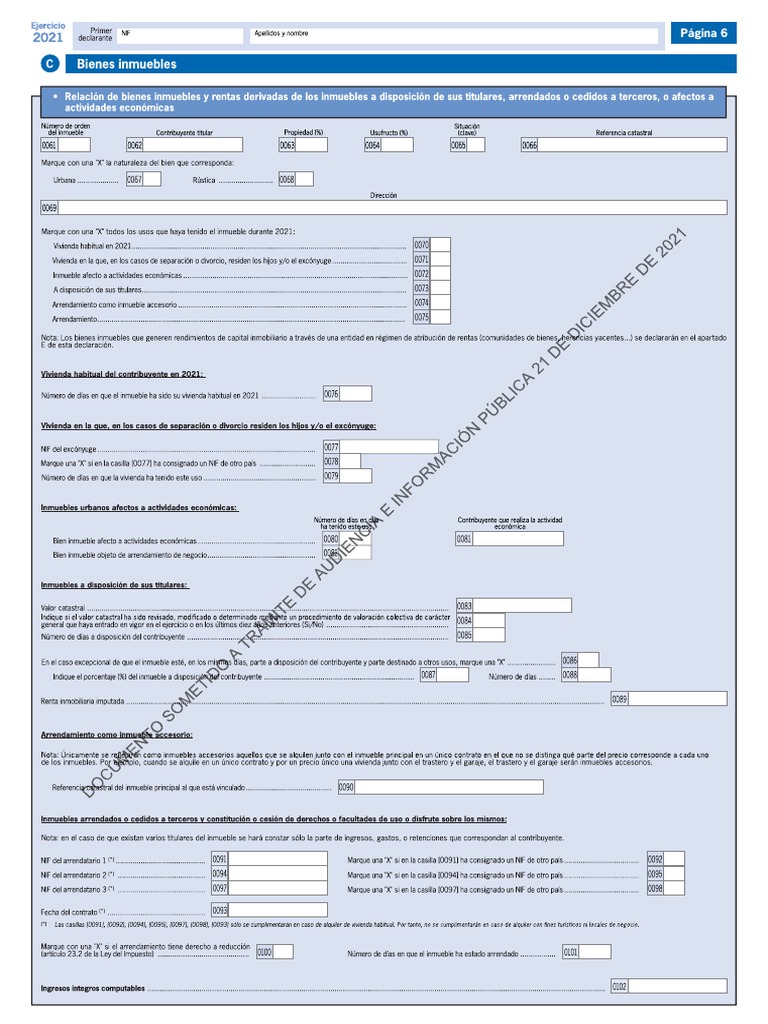 Pagina 6 y 7 Modelo 100 IRPF PDF | PDF