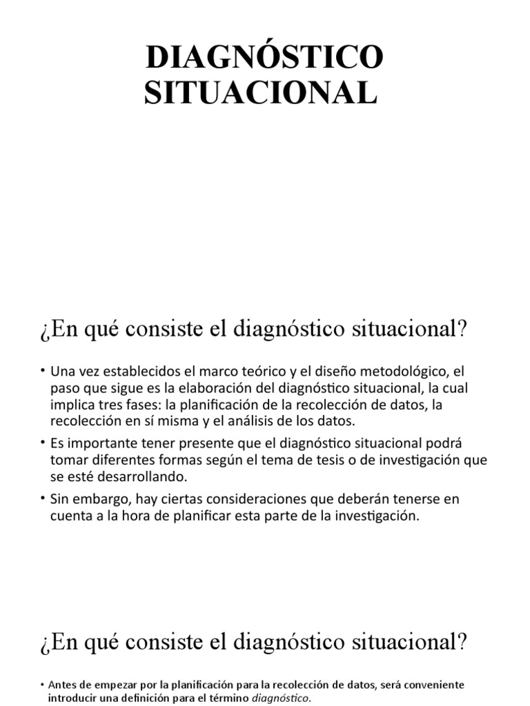 Guía para Diagnóstico Situacional | PDF