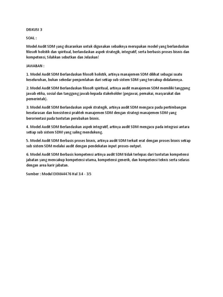 DISKUSI 3 Audit SDM | PDF