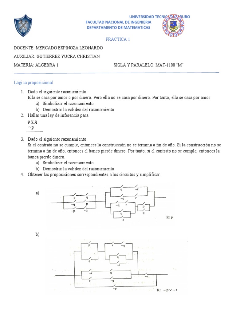 Practica 1 Algebra | PDF