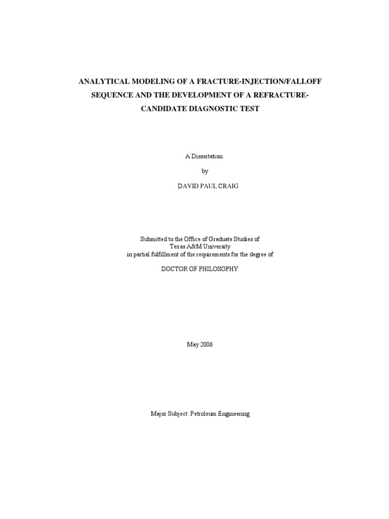 Analytical Modeling of A Fracture-Injection/Falloff Sequence and The ...