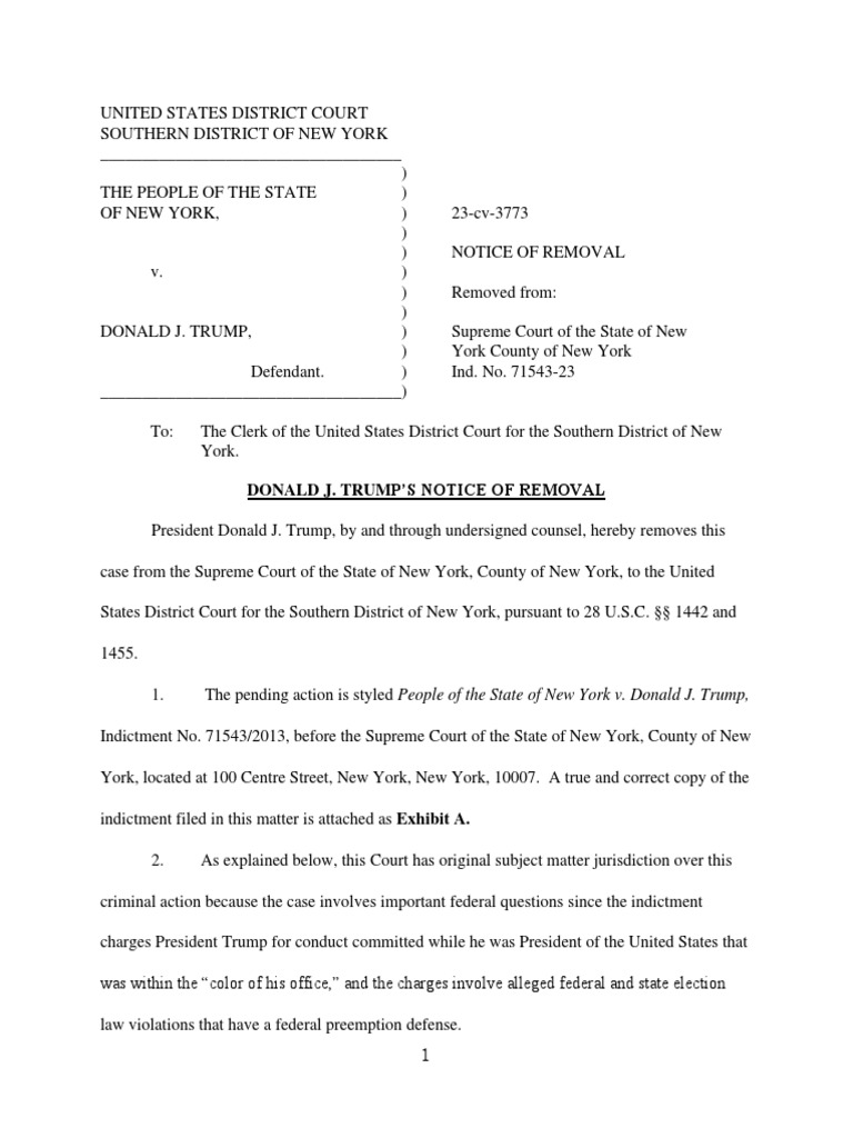 Notice of Removal | PDF | Prosecutor | American Government