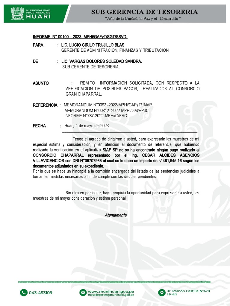 Informes - 2023 Tesoreria Edward | PDF | Contabilidad | Servicios ...