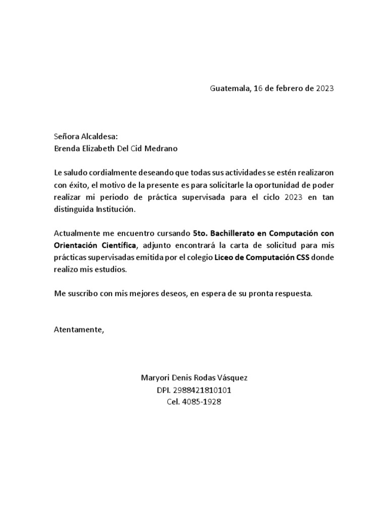 Carta de Practicas PDF | PDF