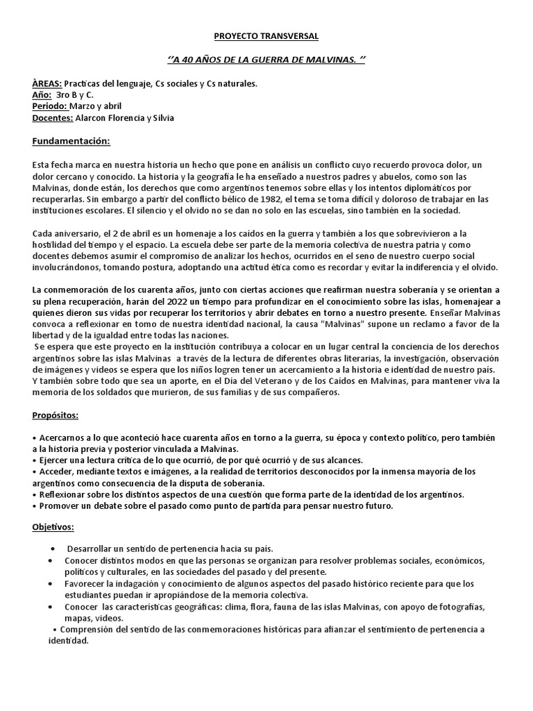 Proyecto Transversal | PDF