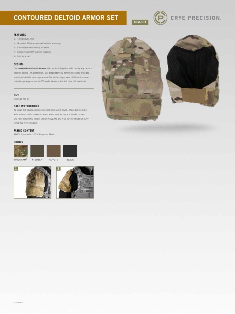 Crye Deltoid Armor - ARMCD1 - SPEC | PDF