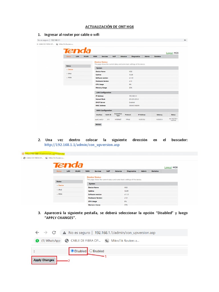 Actualización de Ont HG6 | PDF