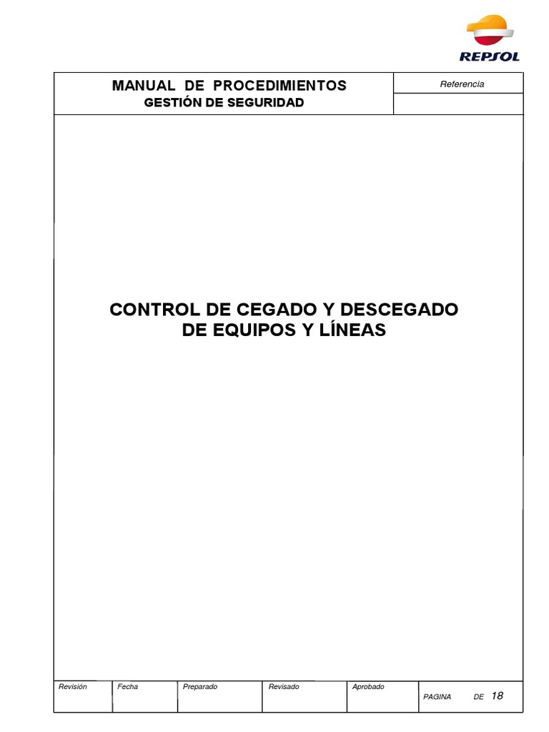 Control de Cegado y Descegado de Equipos PDF | PDF