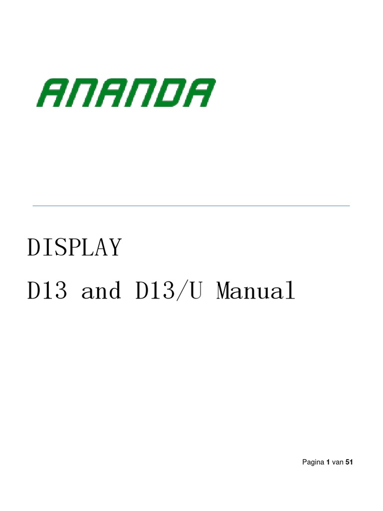DOC1060562 Ananda D13 Display Manual 20190911 - LEAD 92267 Part 2 PDF ...