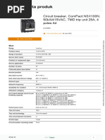 Product Datasheet: Circuit Breaker Compact Nsx100F, 36ka at 415vac, TMD ...