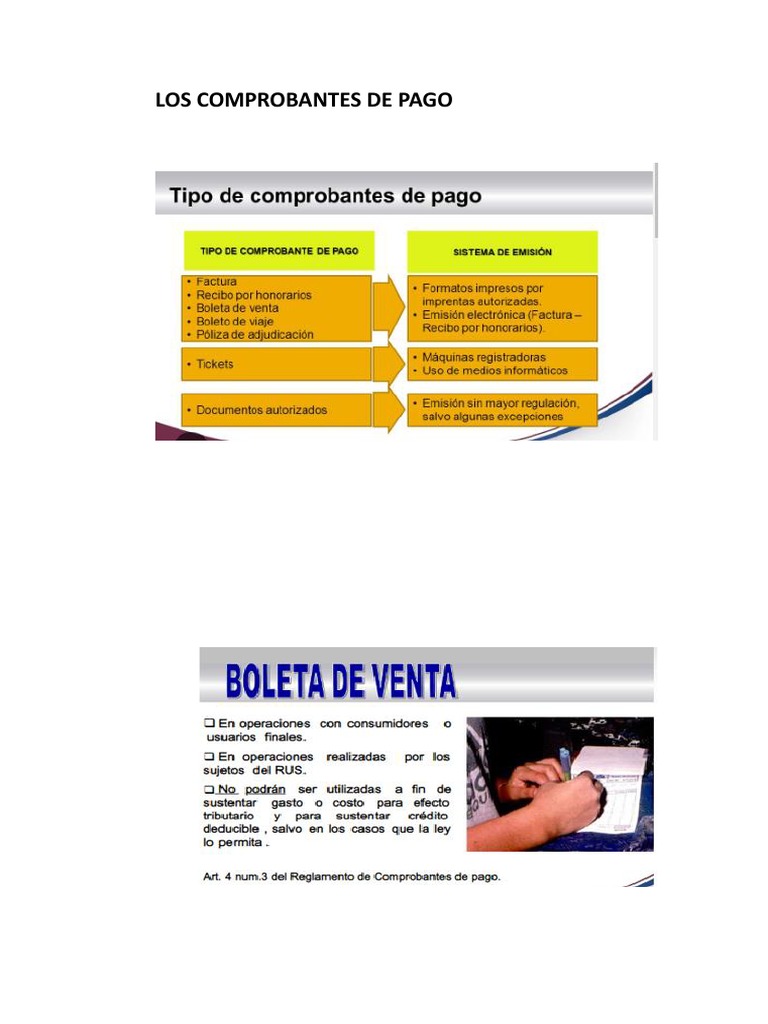 Los Comprobantes De Pago Pdf Pdf