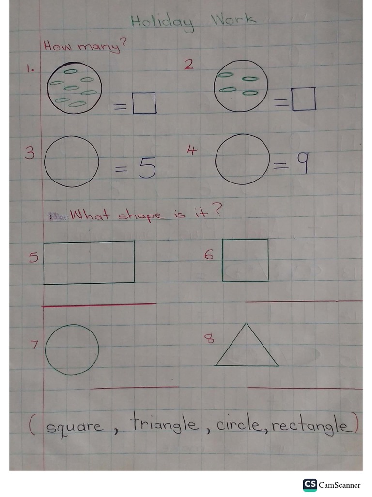 Maths Holiday Work | PDF