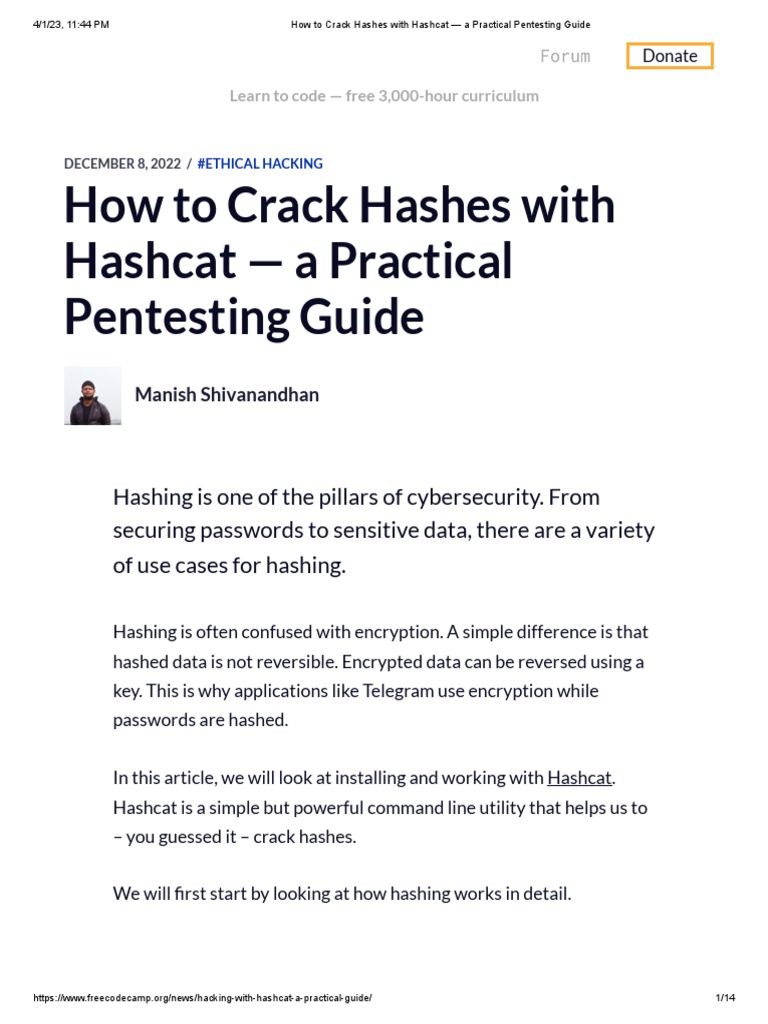 How To Crack Hashes With Hashcat — A Practical Pentesting Guide Pdf Password Computer Science
