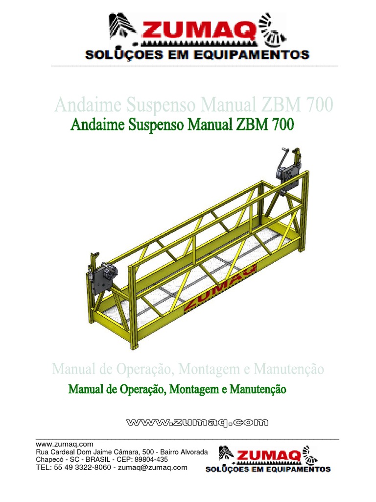 Manual Andaime Suspenso Manual PDF | PDF | Vestir-se | Corrosão