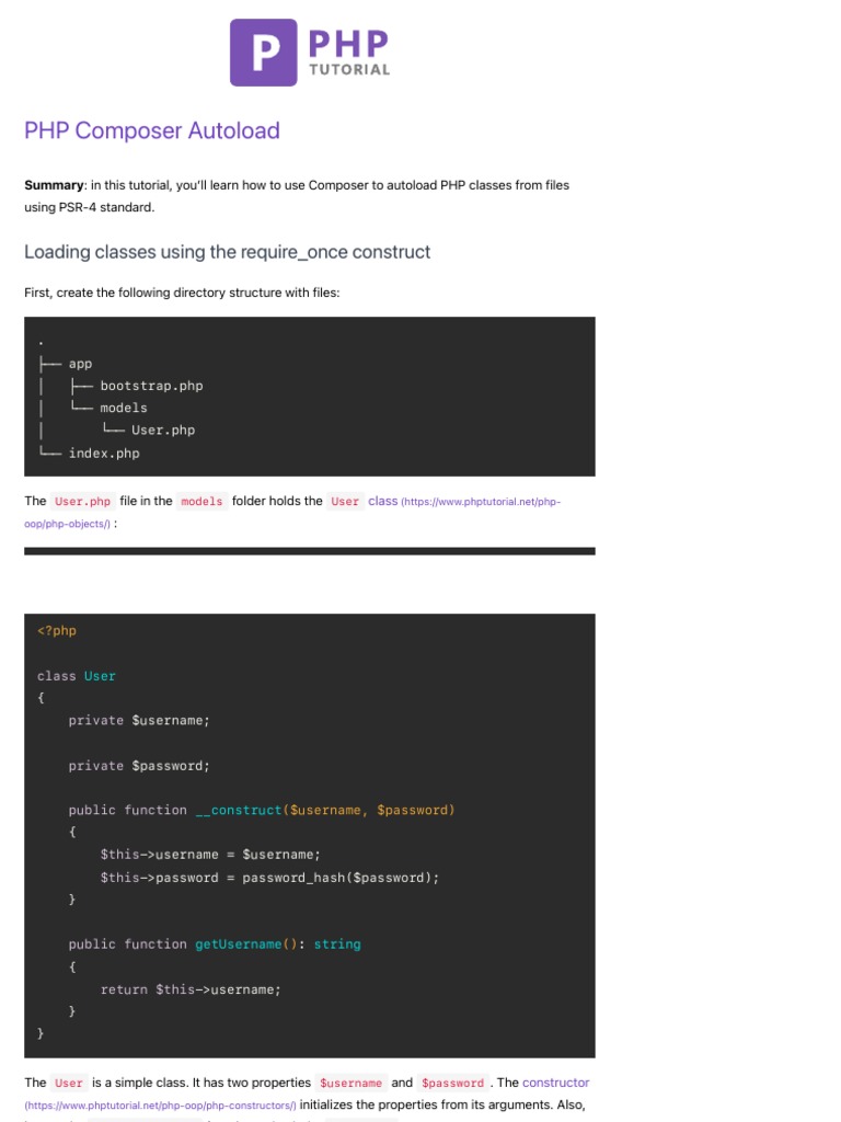PHP Composer Autoload Guide | PDF