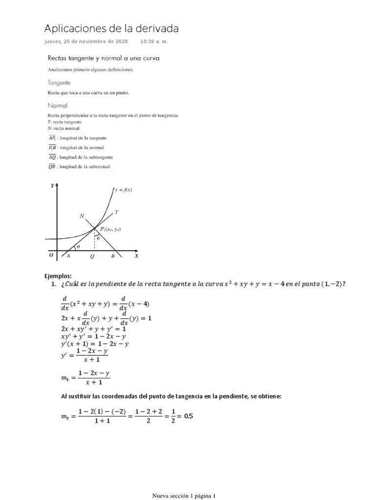 Aplicaciones de La Derivada IGE 1C PDF | Descargar gratis PDF | Pendiente | Derivado
