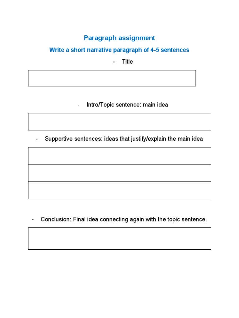 Narrative Paragraph Assignment | PDF