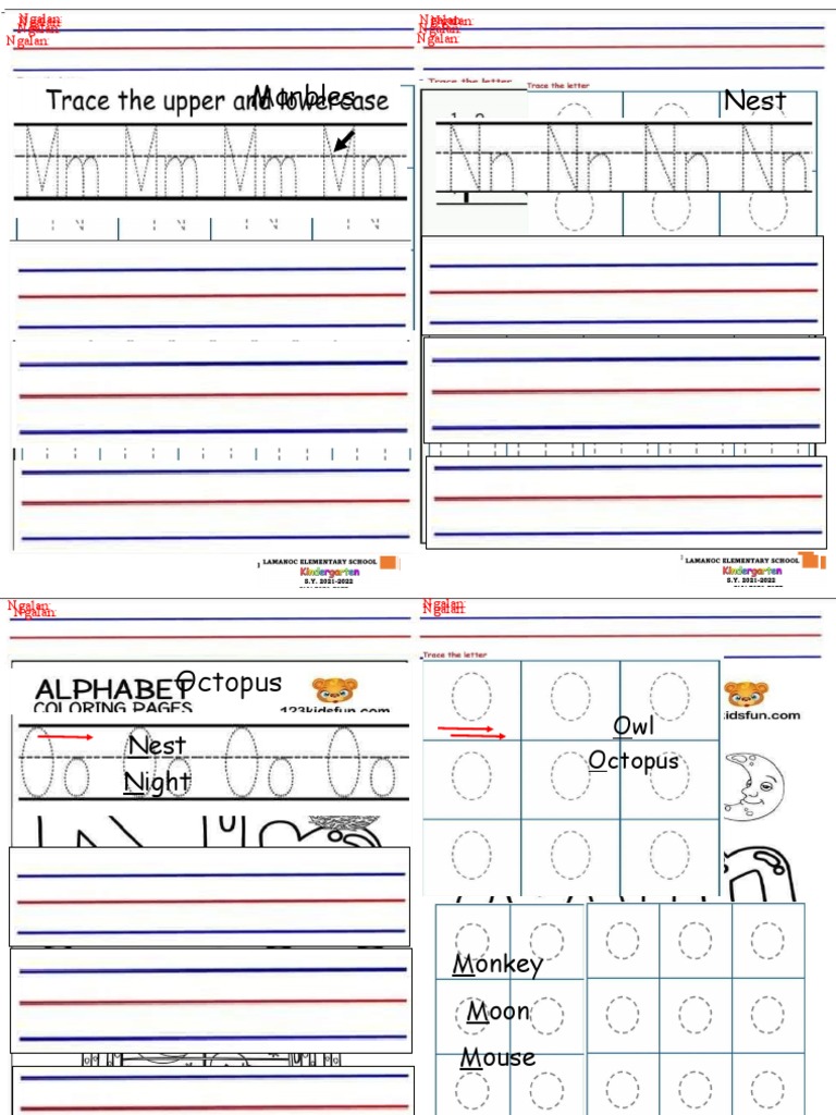 Worksheet 10-TracingColoring Letters MNO | PDF