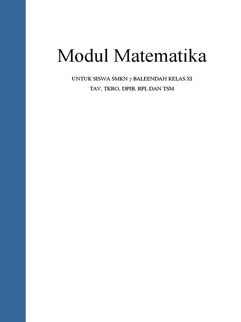 Modul Matriks Kelas XI SMK | PDF