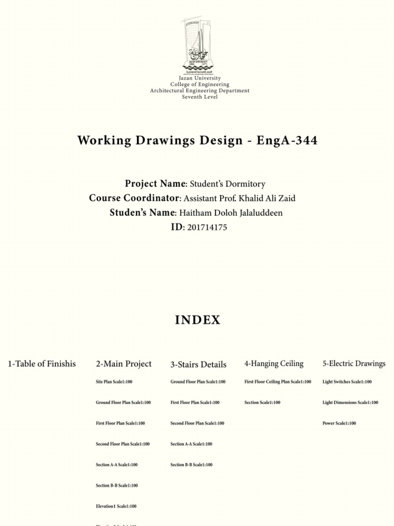 Working Drawings - Haitham Jalaluddeen - 201714175.pdf | PDF