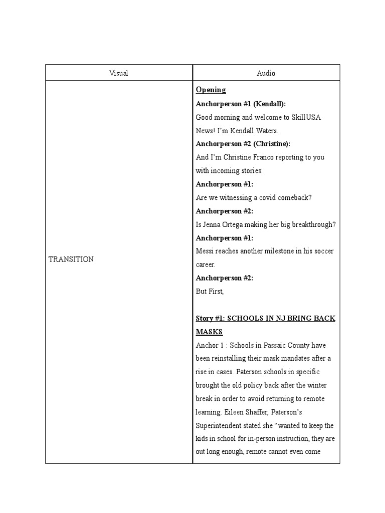 Skillsusa Practice Script | PDF